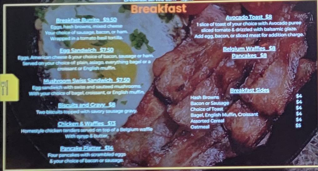 Menu at OASIS Cafe, Las Vegas, Parking lot
