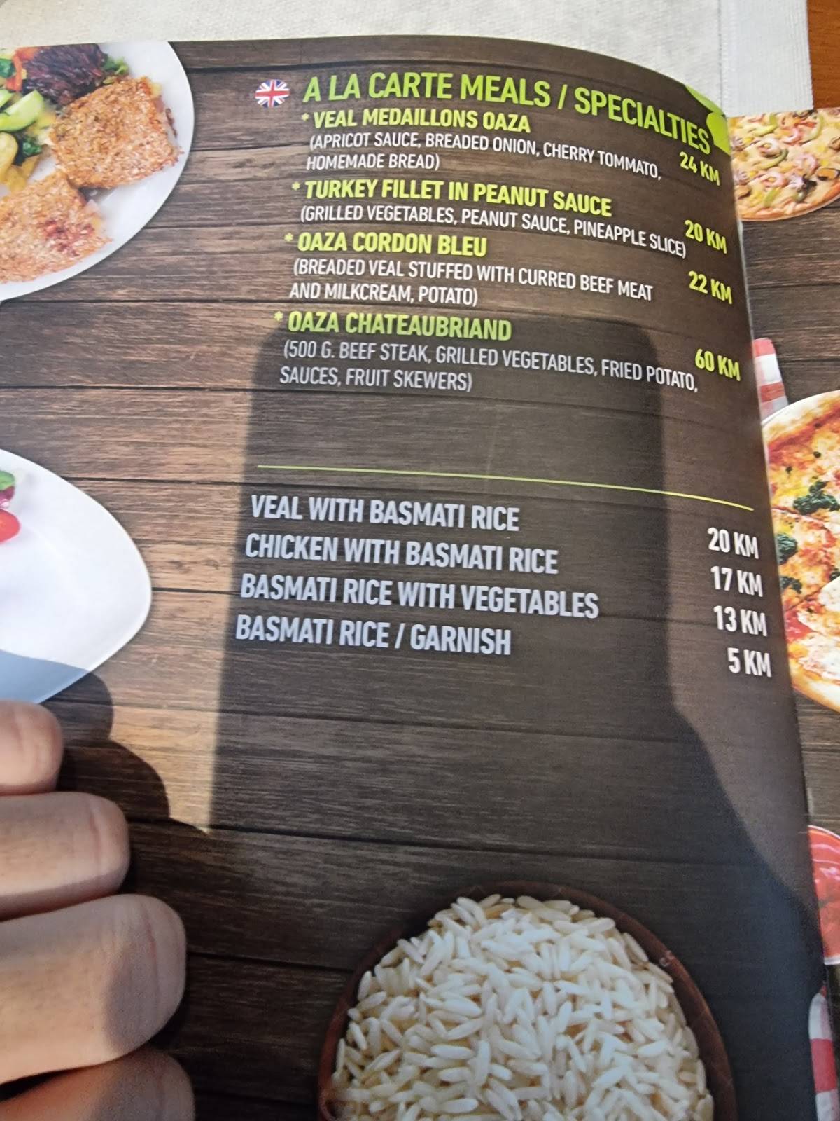 Menu at Restaurant Oaza, Ilidža