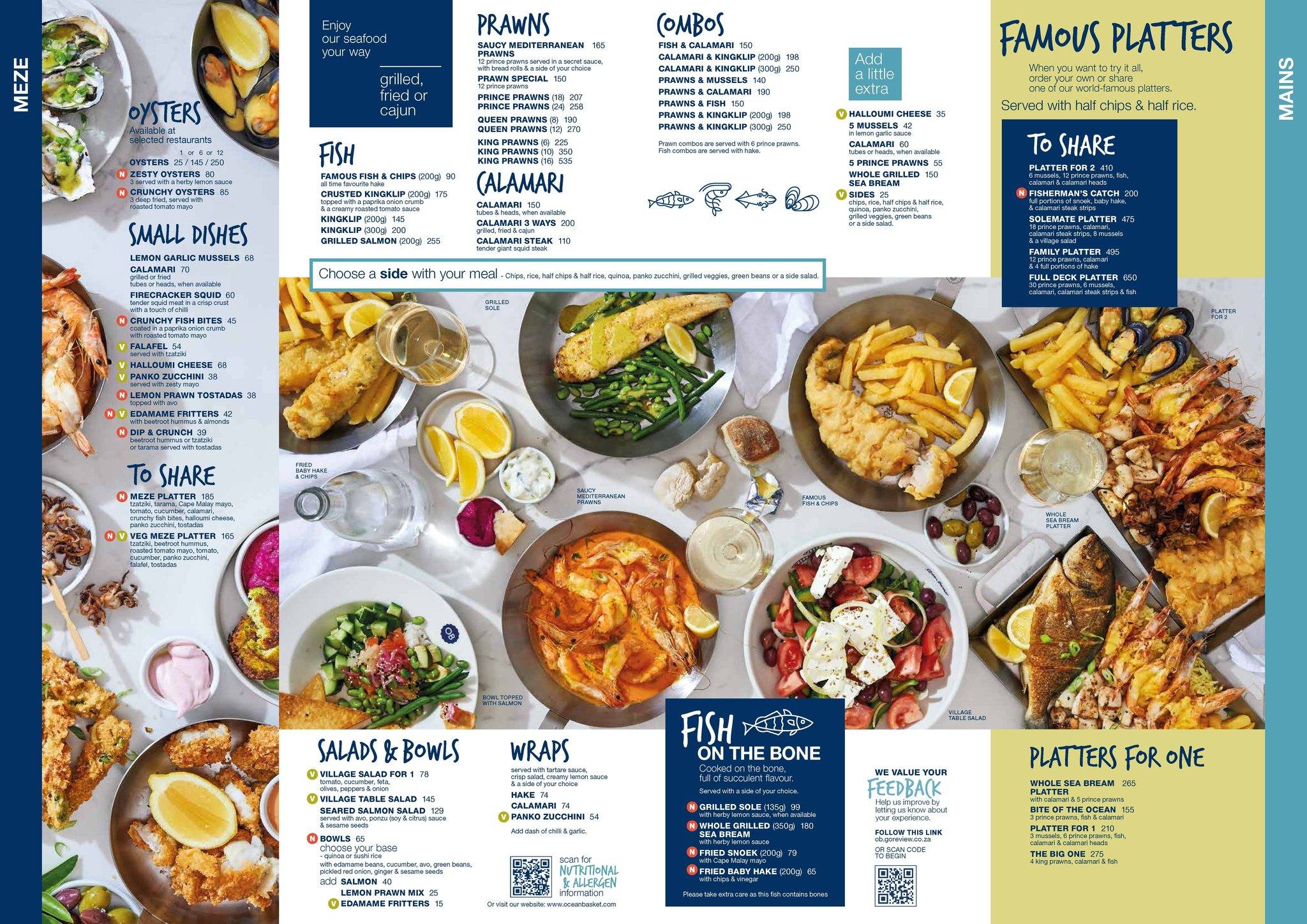 Menu at Ocean Basket Durban North restaurant, Durban, Shop 4