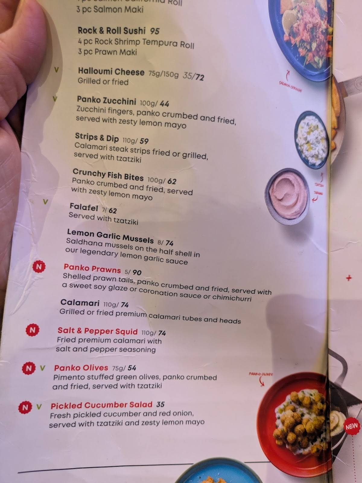Menu at Ocean Basket V&A Waterfront restaurant, Cape Town, Shop 222