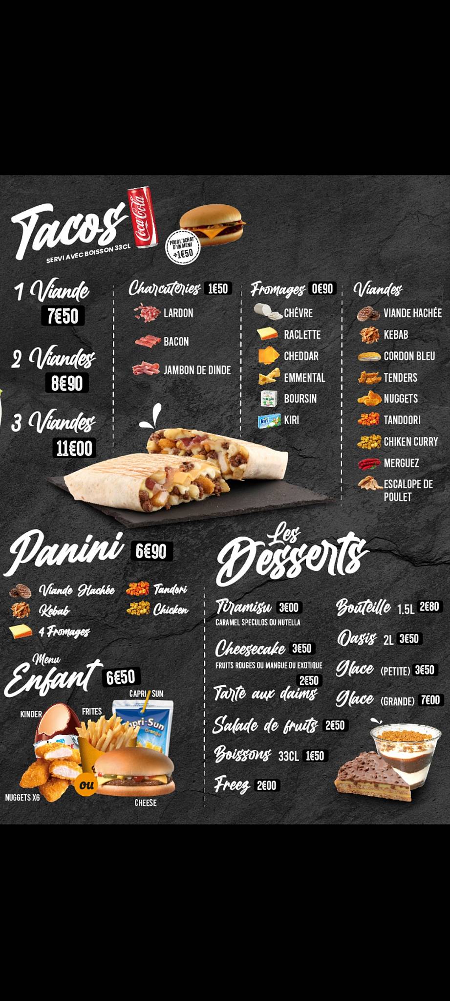 Carta del restaurante O'cezam louvres, Louvres