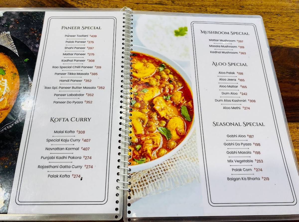 Menu at Old Rao Hotel, Sidhrawali, NH 8