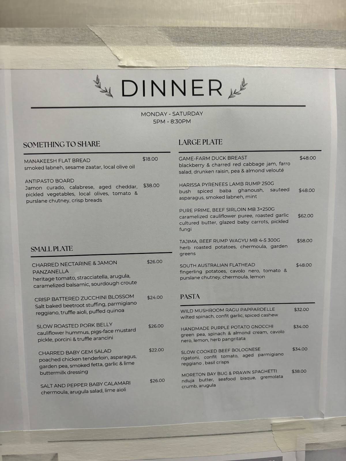 Menu at Osteria Roma Spring Hill restaurant, Brisbane City, 345 Wickham ...