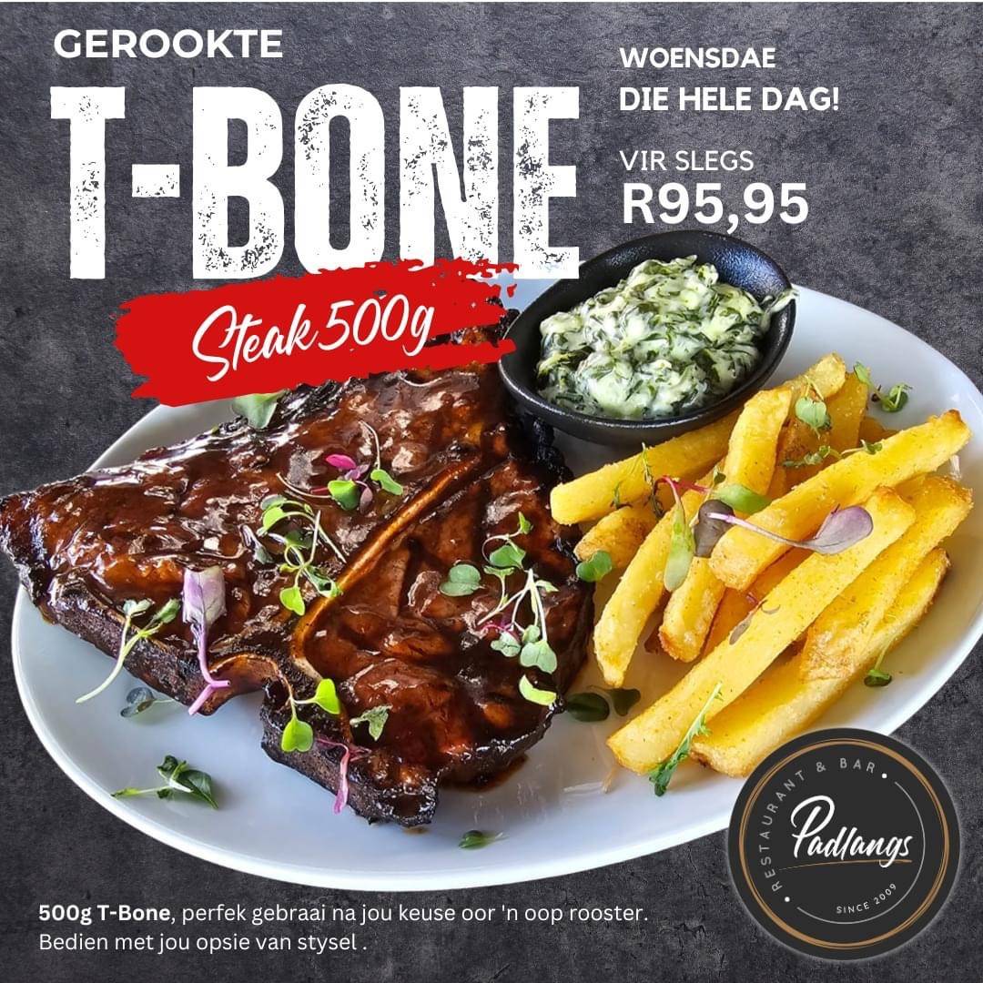 Menu at Padlangs Restaurant & Bar, Pretoria, Derdepark Centre