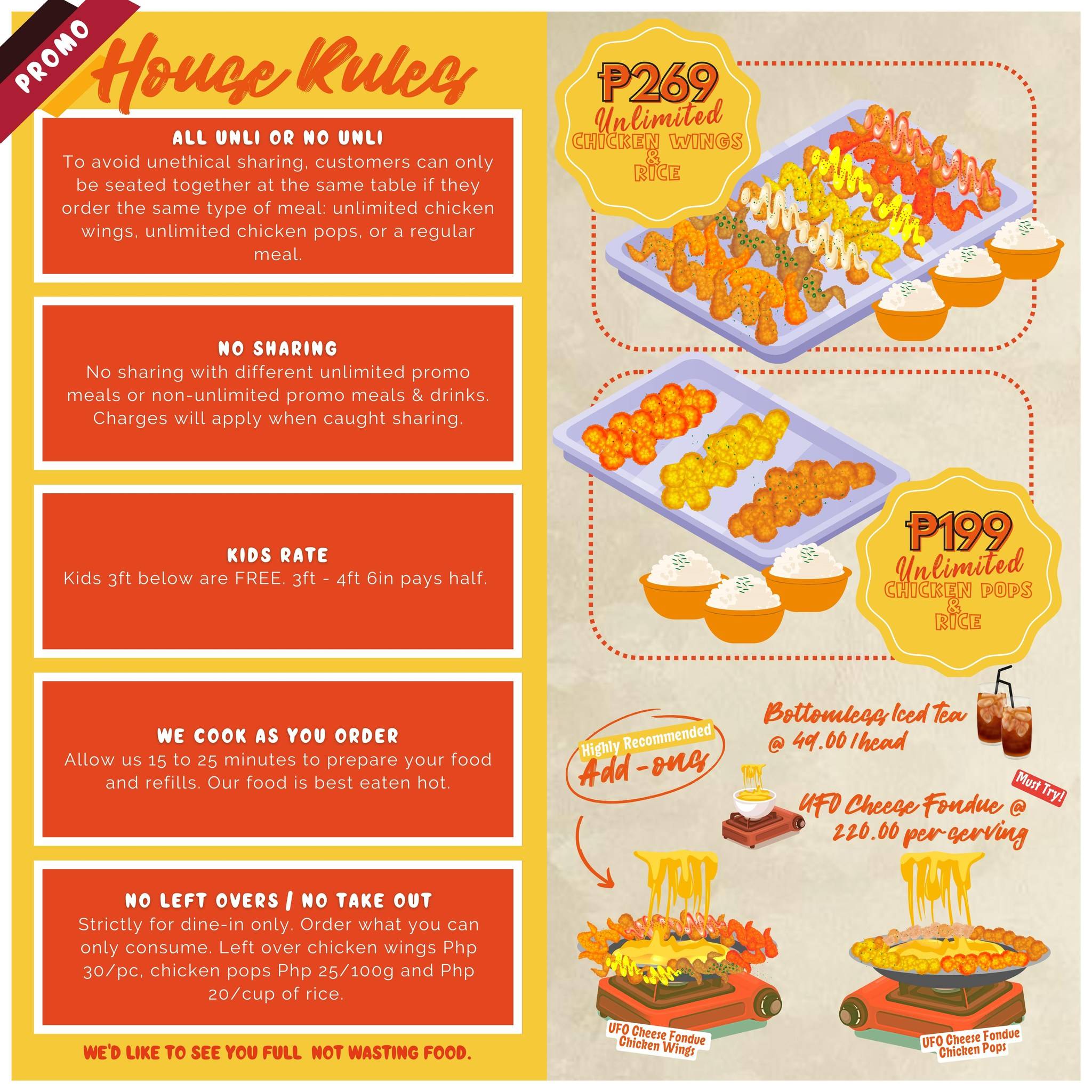 Menu at Pakpakero restaurant, Bacolod