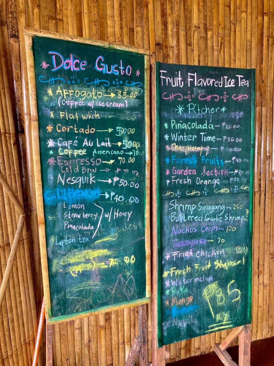 Menu at Palamahawan sa Culasi Slope restaurant, Roxas City