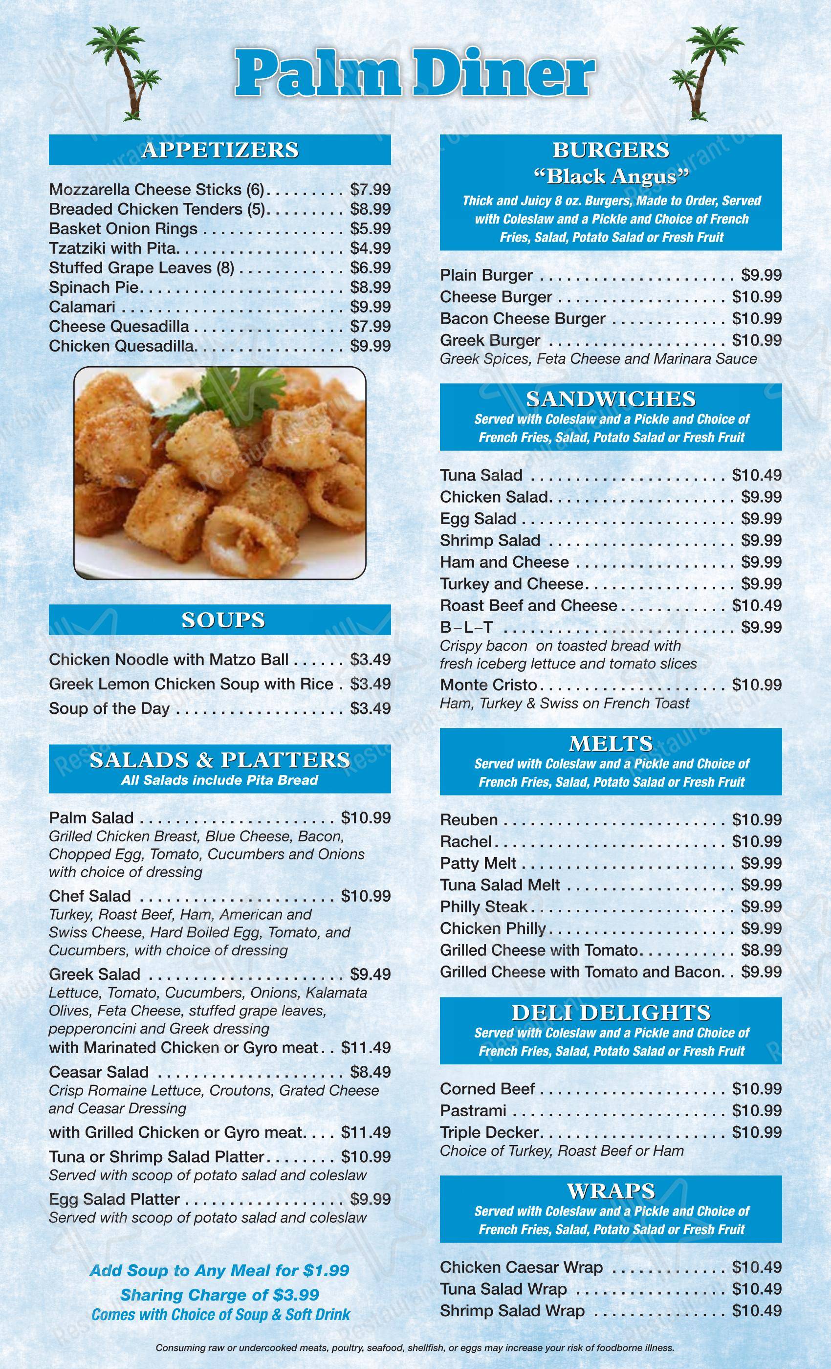 Menu at Palm Diner Restaurant, Boynton Beach, S Military Trl