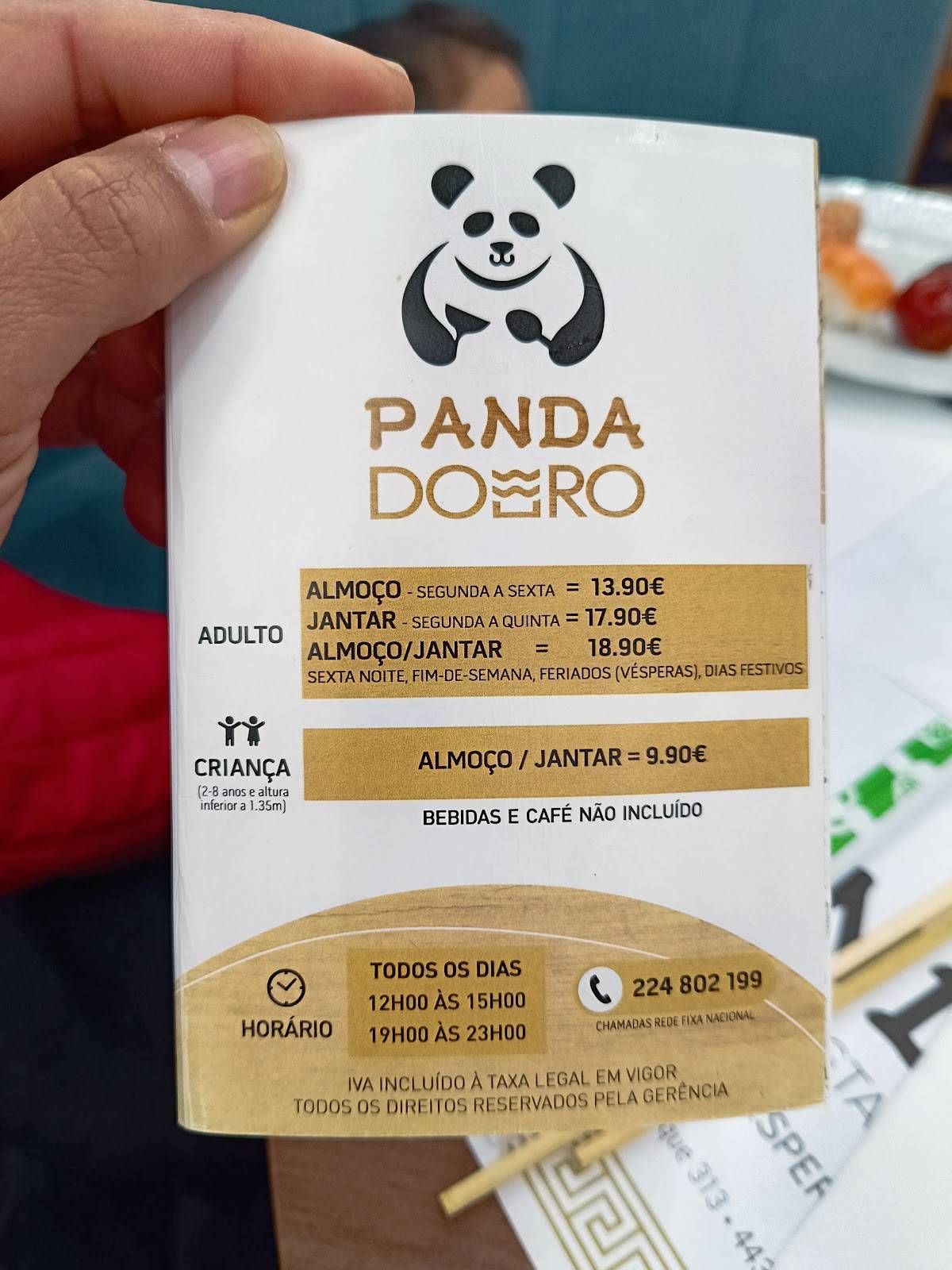 Menu em Panda Douro restaurante, Rio Tinto