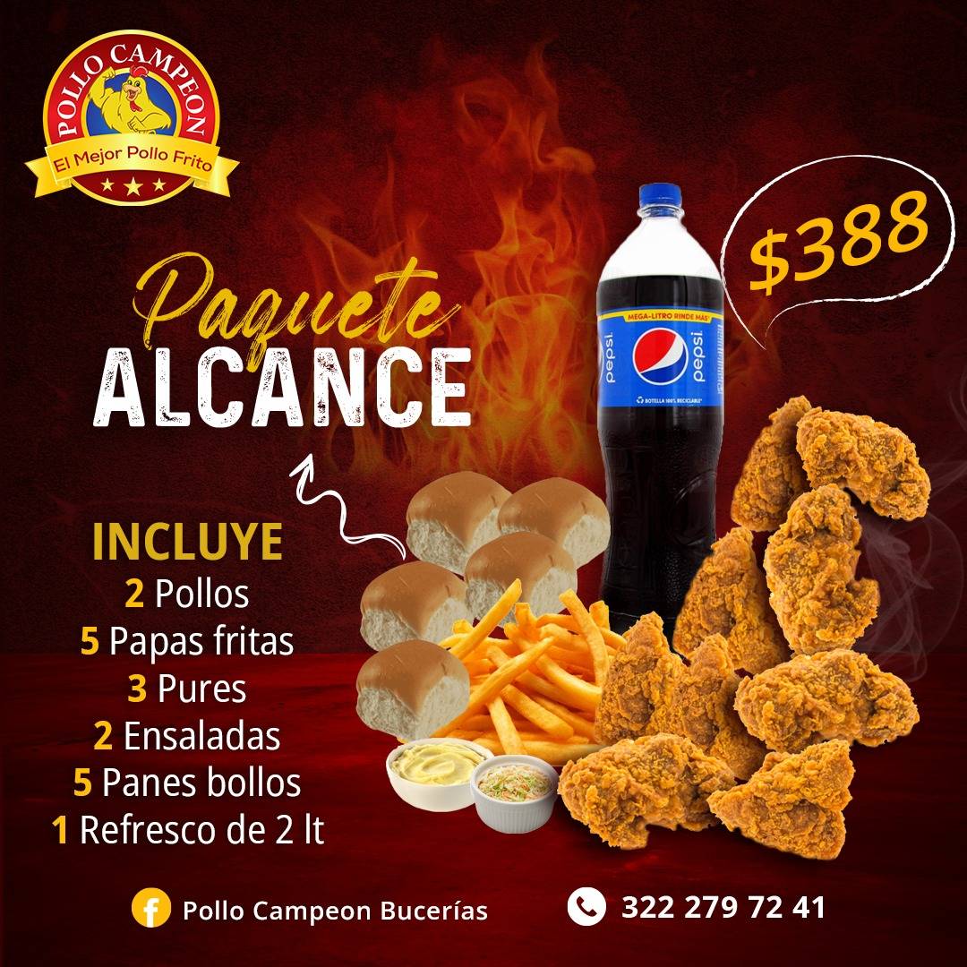 Carta del restaurante Pollo Campeon, Bucerías