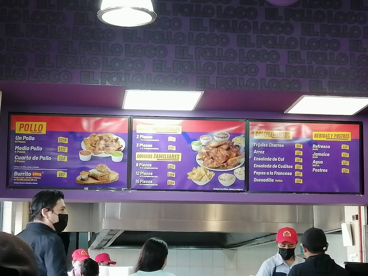 Carta del restaurante El Pollo Loco, Monterrey, sur y 15 del Mayo 500