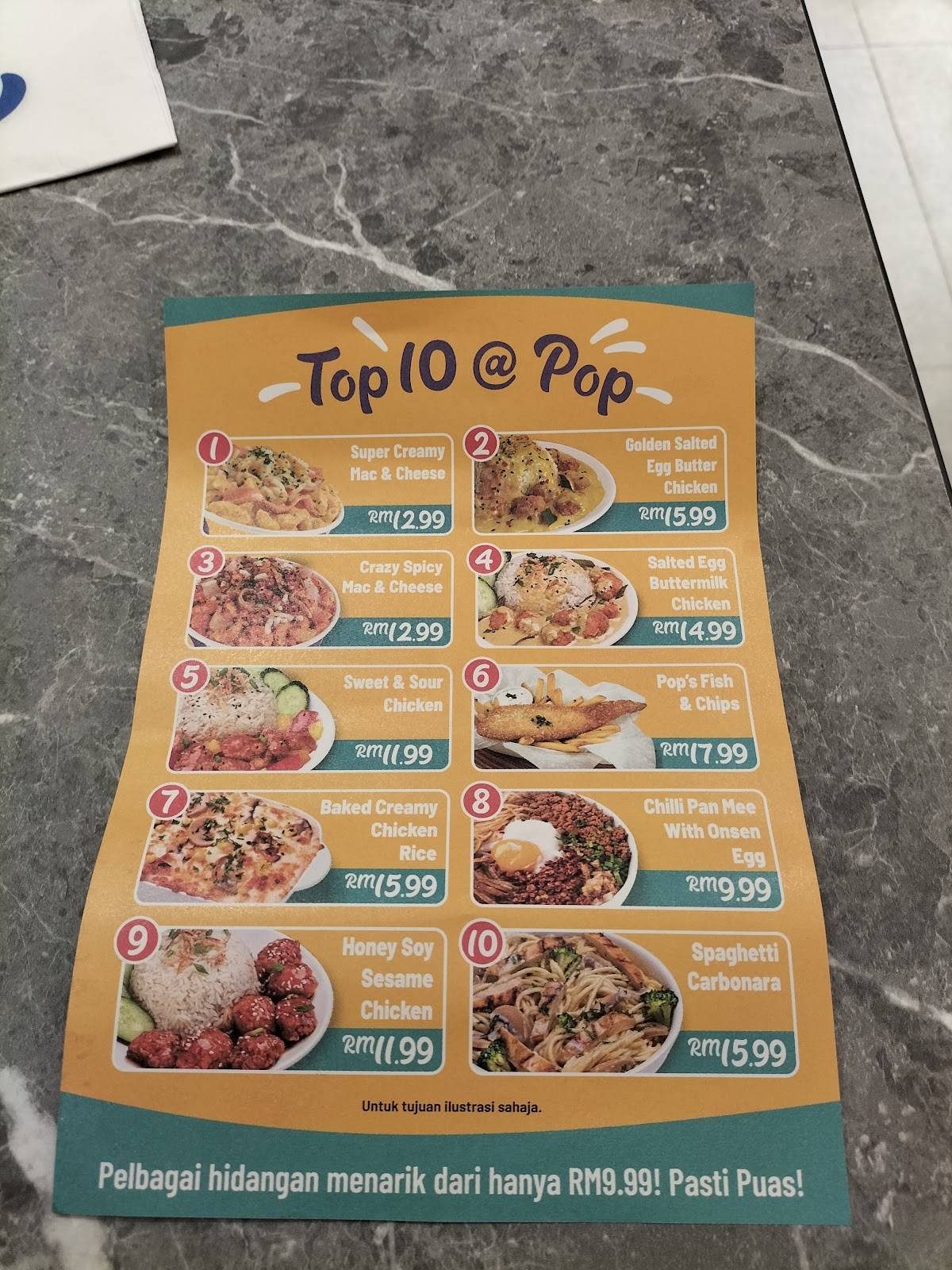 Menu at Pop Meals @ Setia City Mall restaurant, Shah Alam