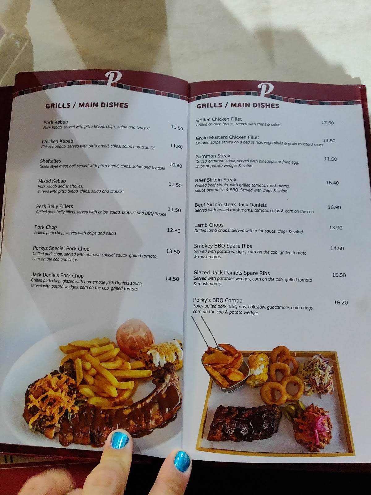 Menu at Porky's Restaurant Cafe, Protaras, 228X+VCJ