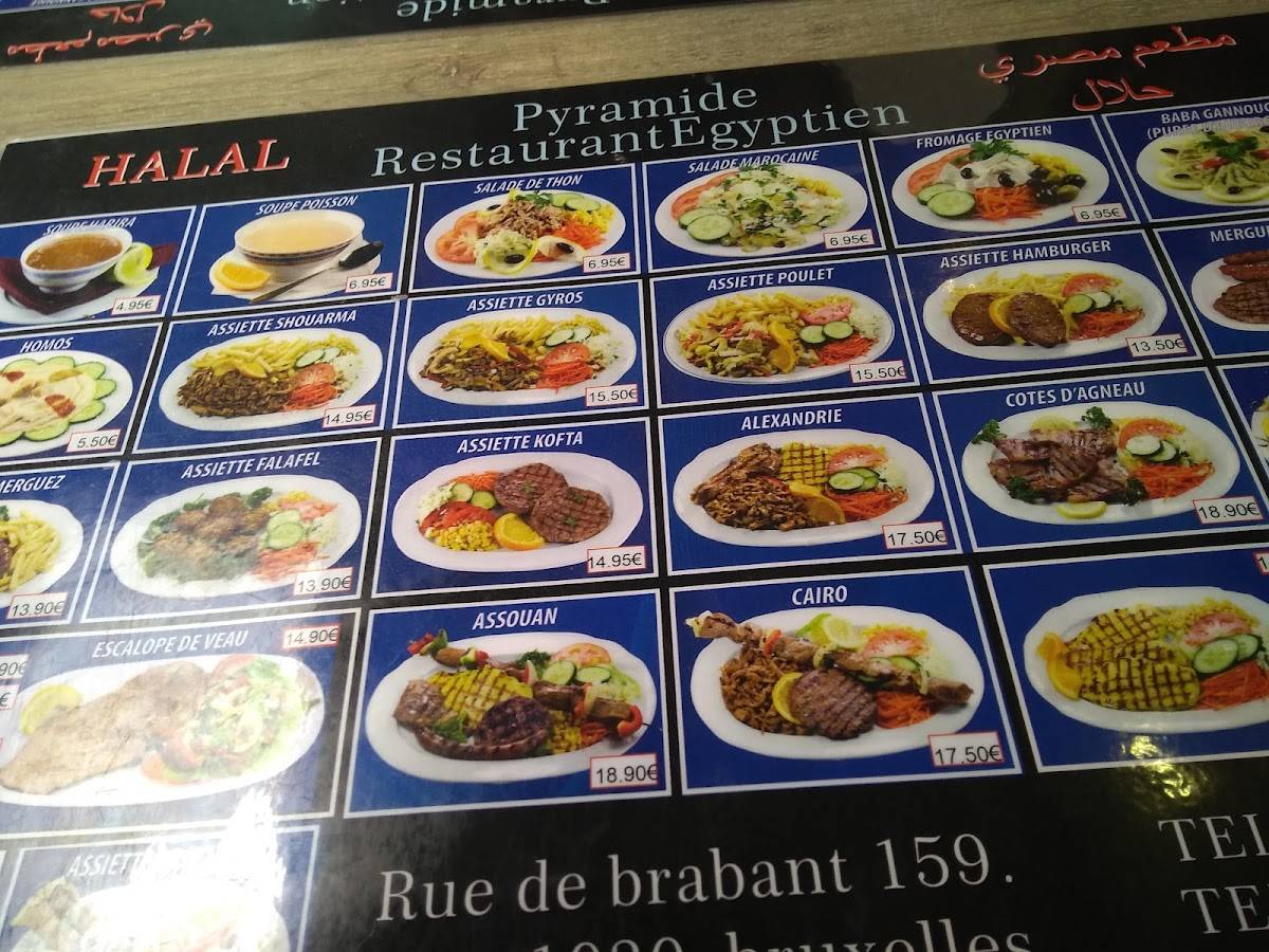 Menu au Restaurant Pyramides, Schaerbeek