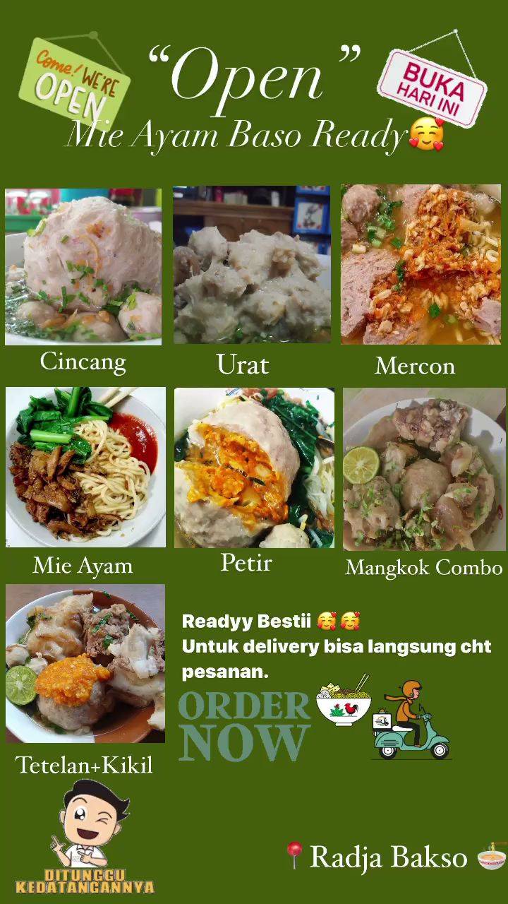 Menu at RAJA BAKSO UNEN X-CICALENGKA restaurant, Indonesia