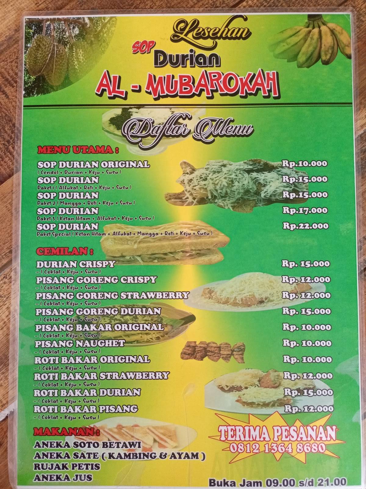 Menu at RM.BAROKAH, Daru