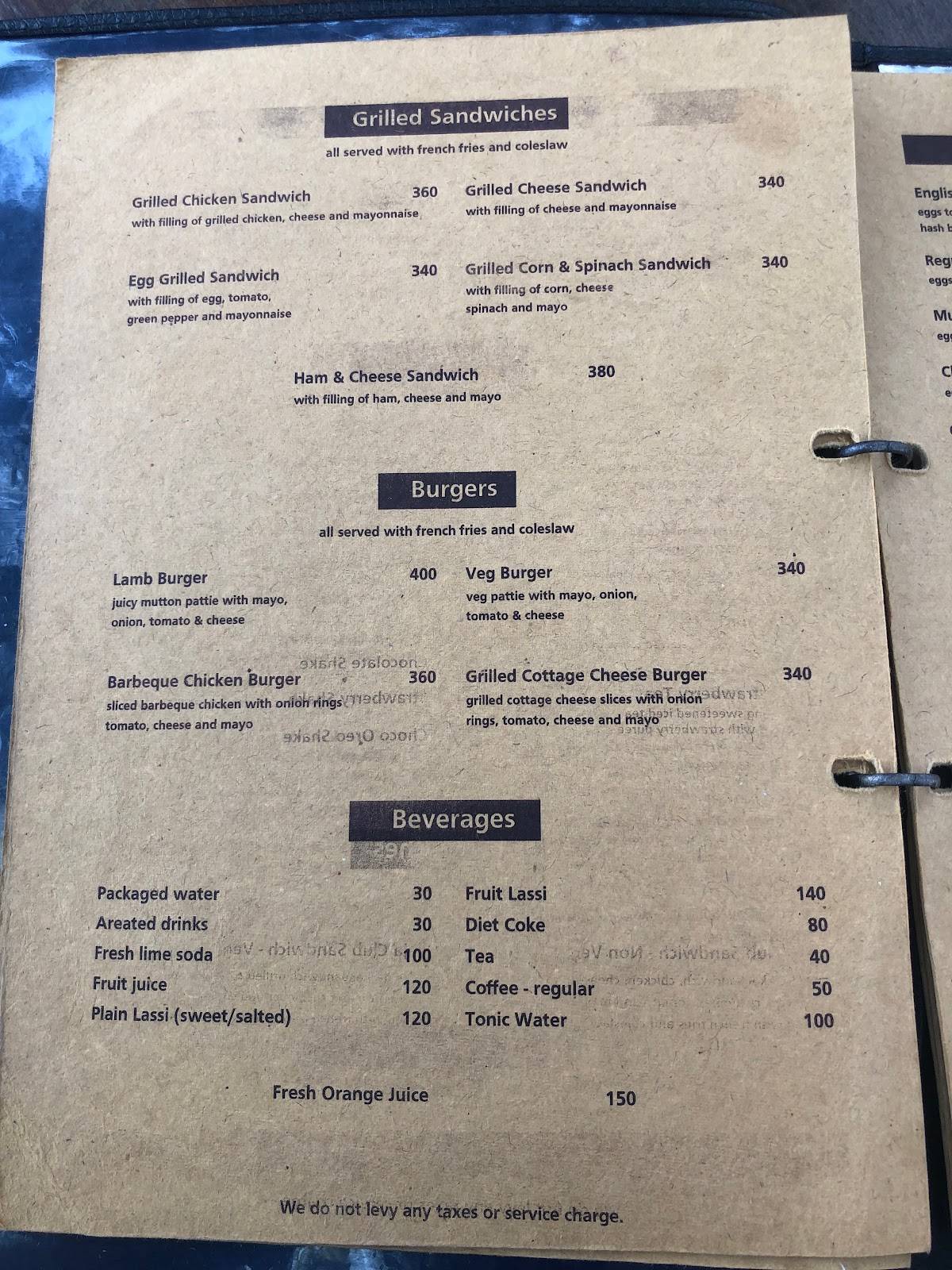 Menu at Raja Cafe Restaurant, Khajuraho