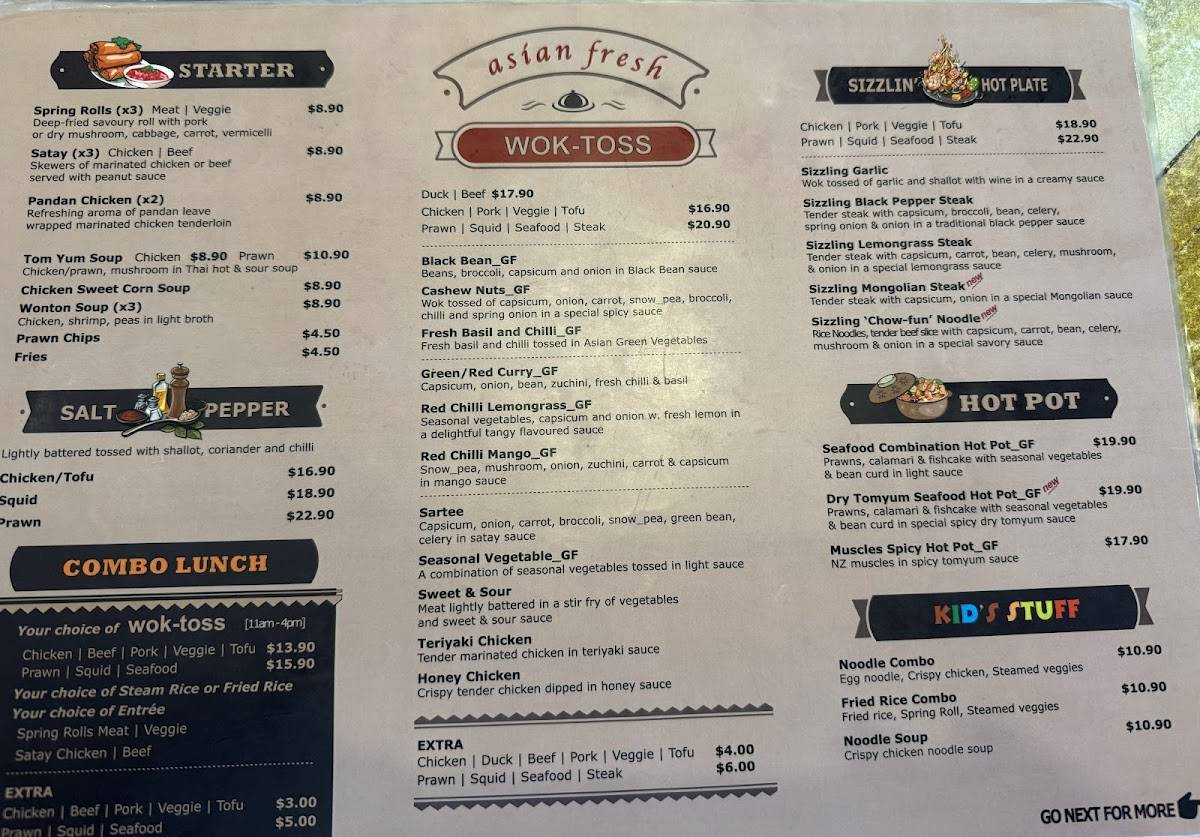 Menu at Red Chilli Asian Fresh restaurant, Elizabeth