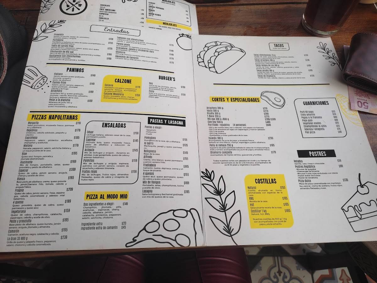 Carta del restaurante República 33 Cañadas, Zapopan