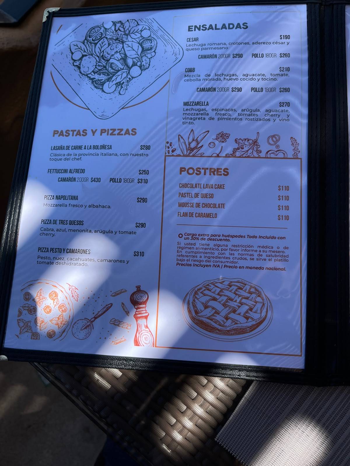 Menu at Restaurant VistaRoof by Tesoro Los Cabos, Cabo San Lucas