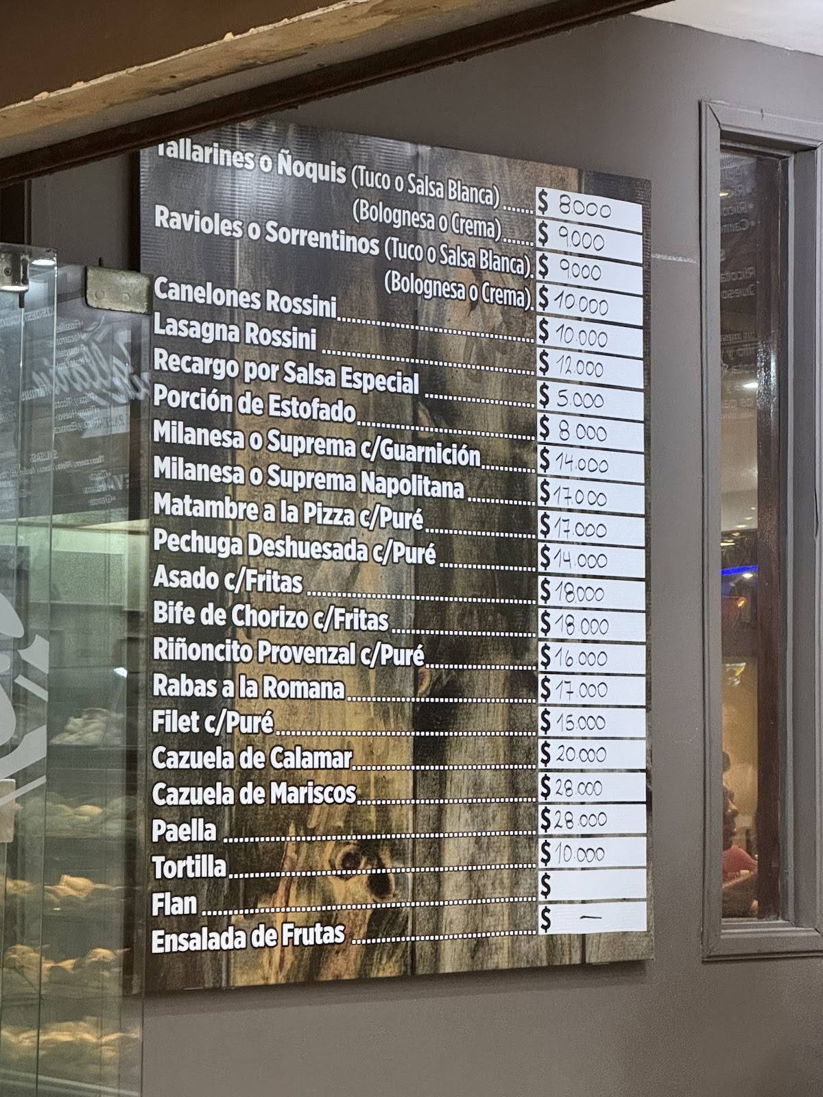 Carta de Restaurante Al buen tallarín, San Bernardo, Chiozza 2635