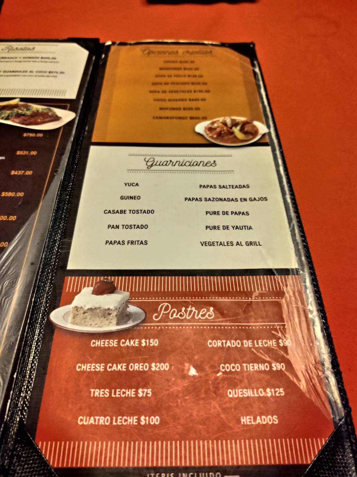 Carta de Restaurante Plaza Merengue, Bonao, WHWR+XP5