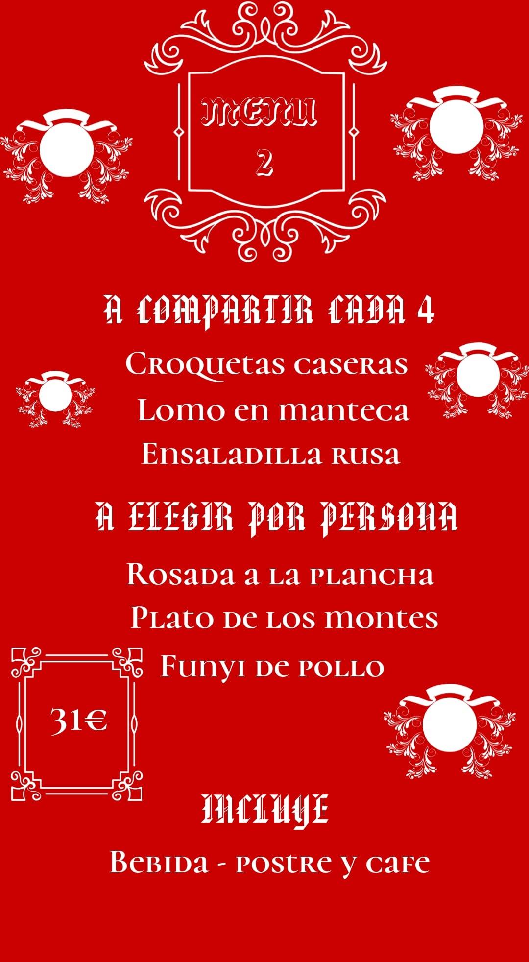 Carta de Restaurante El Tablón, Málaga