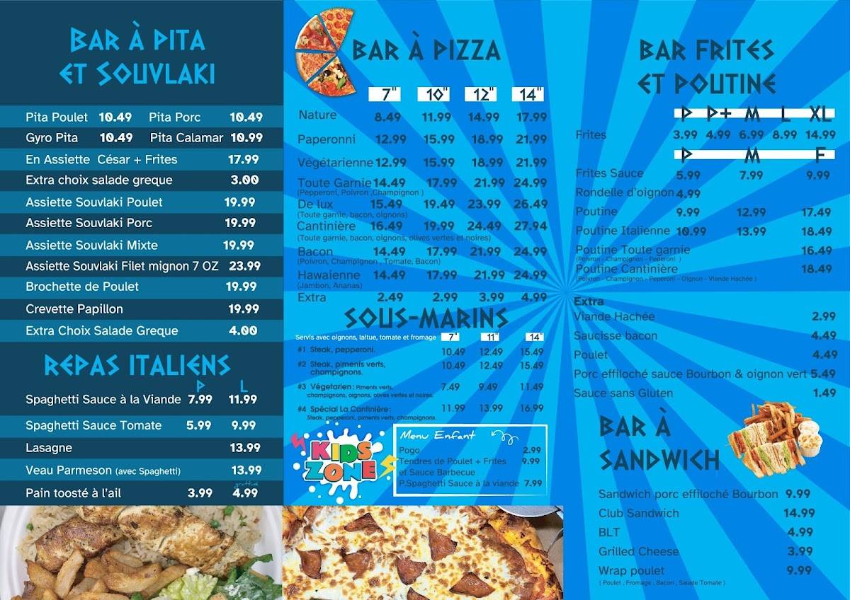 Menu au Resto Des Délices restaurant, Kingsey Falls