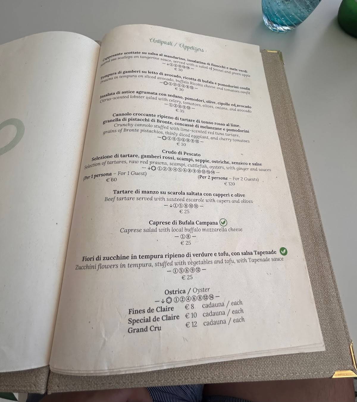 Menu at Ristorante Adamo ed Eva Positano, Positano