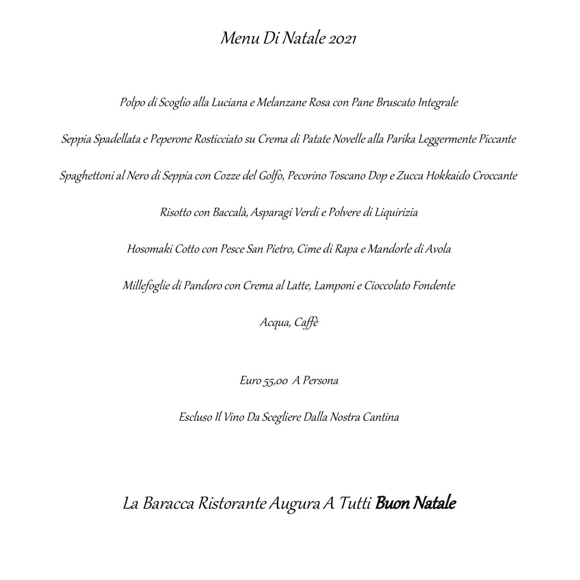 Speisekarte von Ristorante La Baracca, Follonica