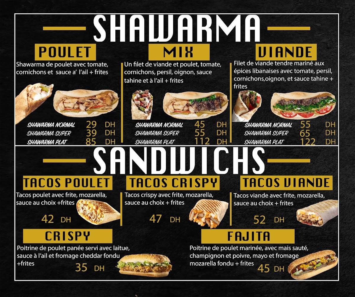 Menu at Road Runner (2R) restaurant, Casablanca