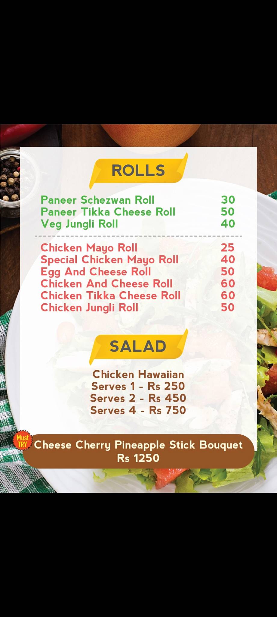 Menu at Roshan Bakery and Restaurant, Mumbai, telephone exchange