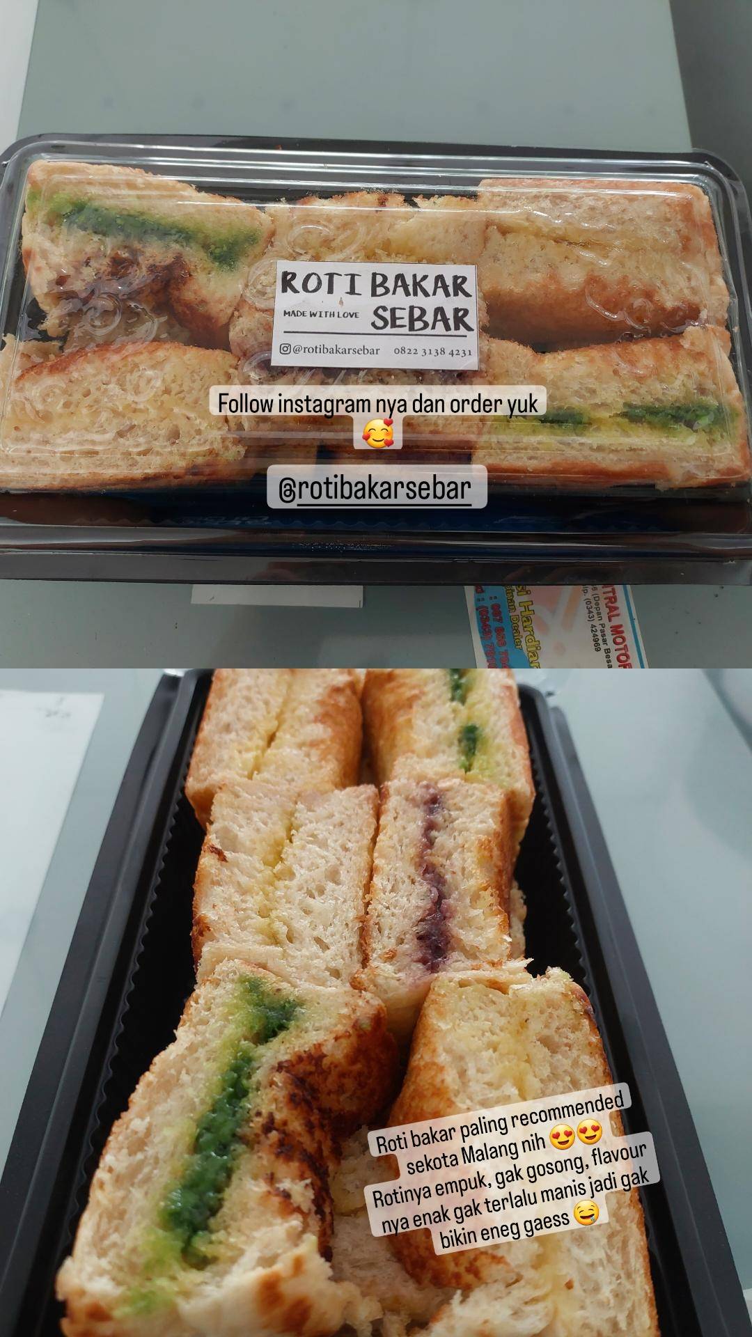 Menu at Roti Bakar SeBar, Malang