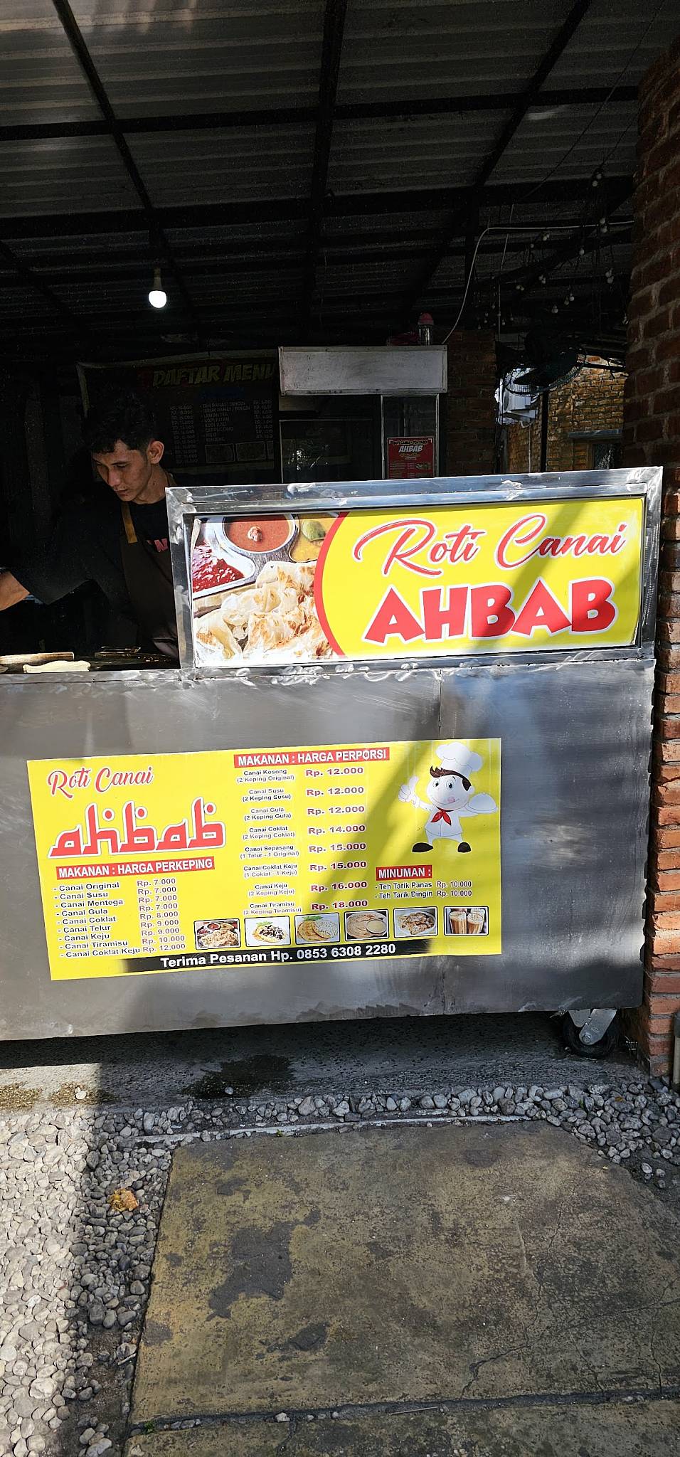 Menu at Roti Canai & Teh Tarek Ahbab restaurant, Pekanbaru