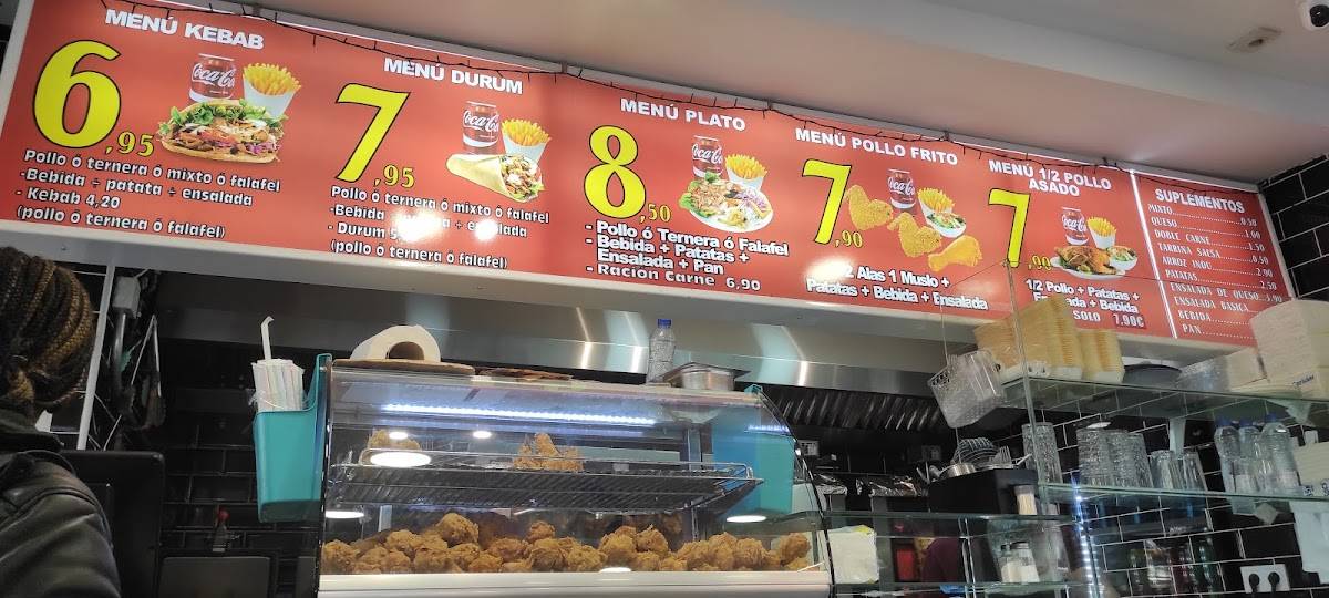 Carta del restaurante Royal kebap, Madrid