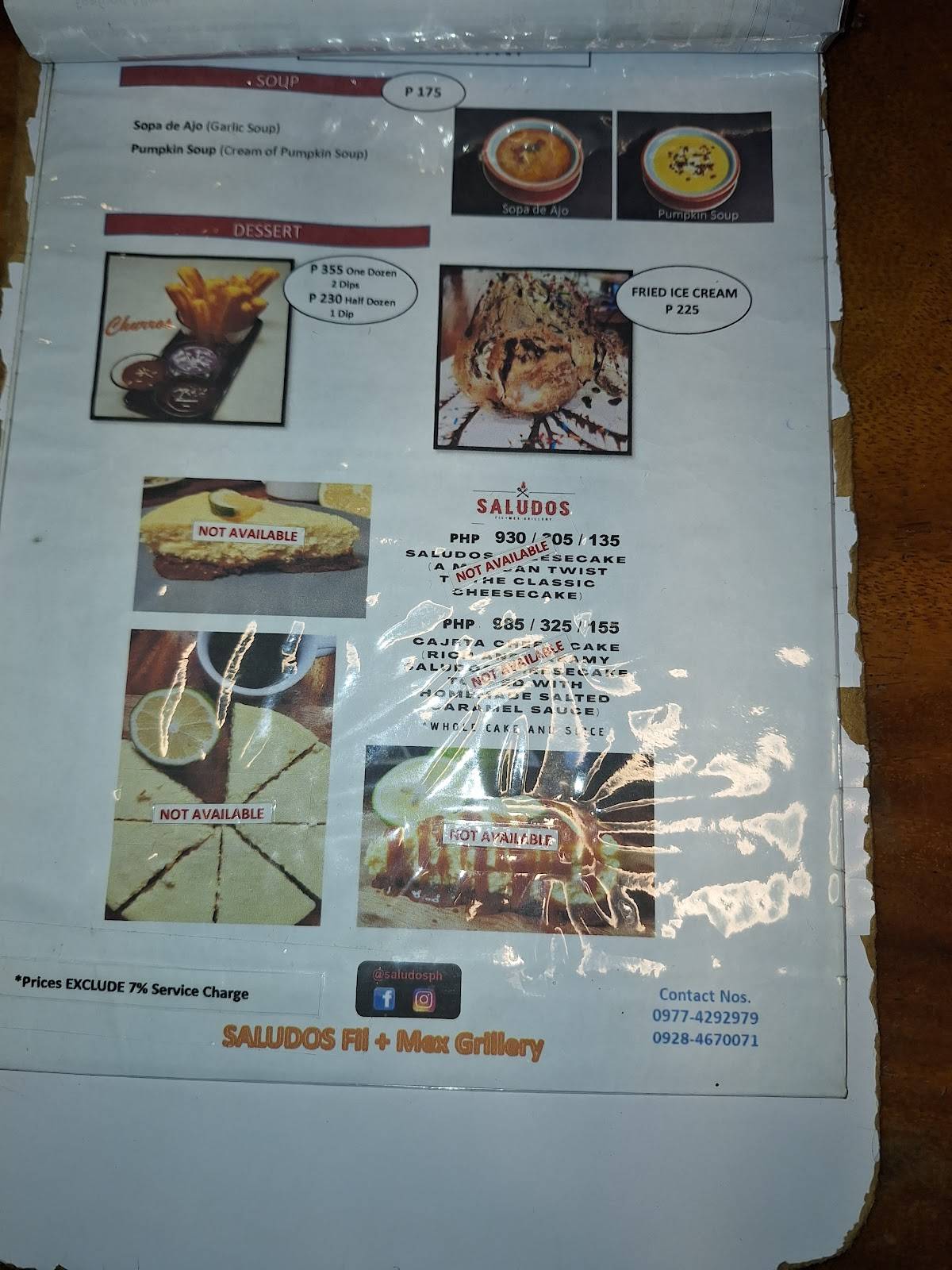 Menu at SALUDOS Fil + Mex Grillery restaurant, Pasig