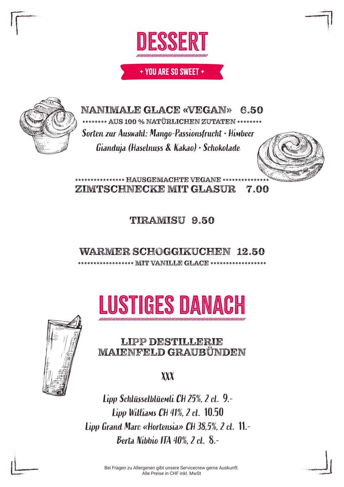 Speisekarte von SHARE Restaurant&Bar at AVES Arosa, Arosa