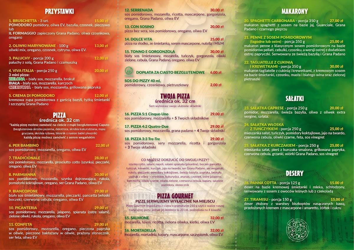 Menu at STEFANO ITALIANO Pizza & Pasta restaurant, Zielona Gora