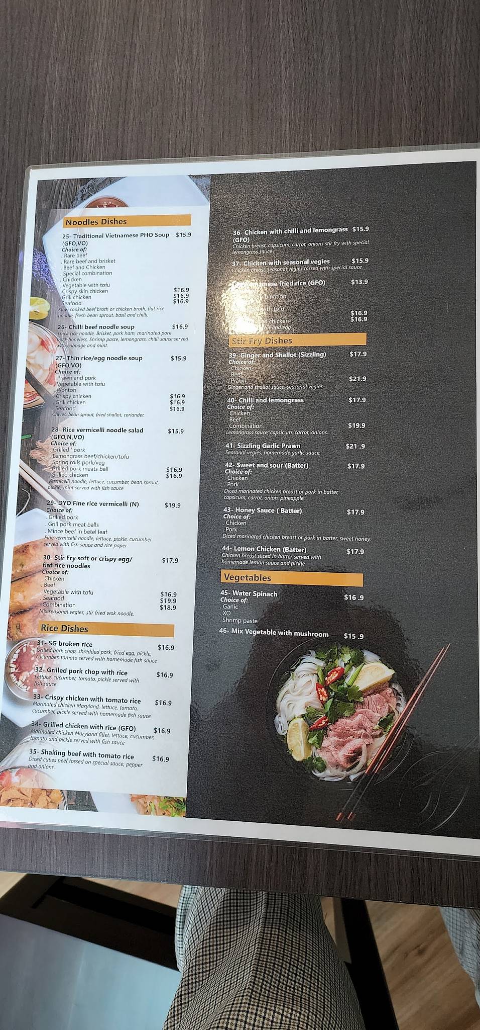 Menu at Saigon Delight 99 restaurant, Southport