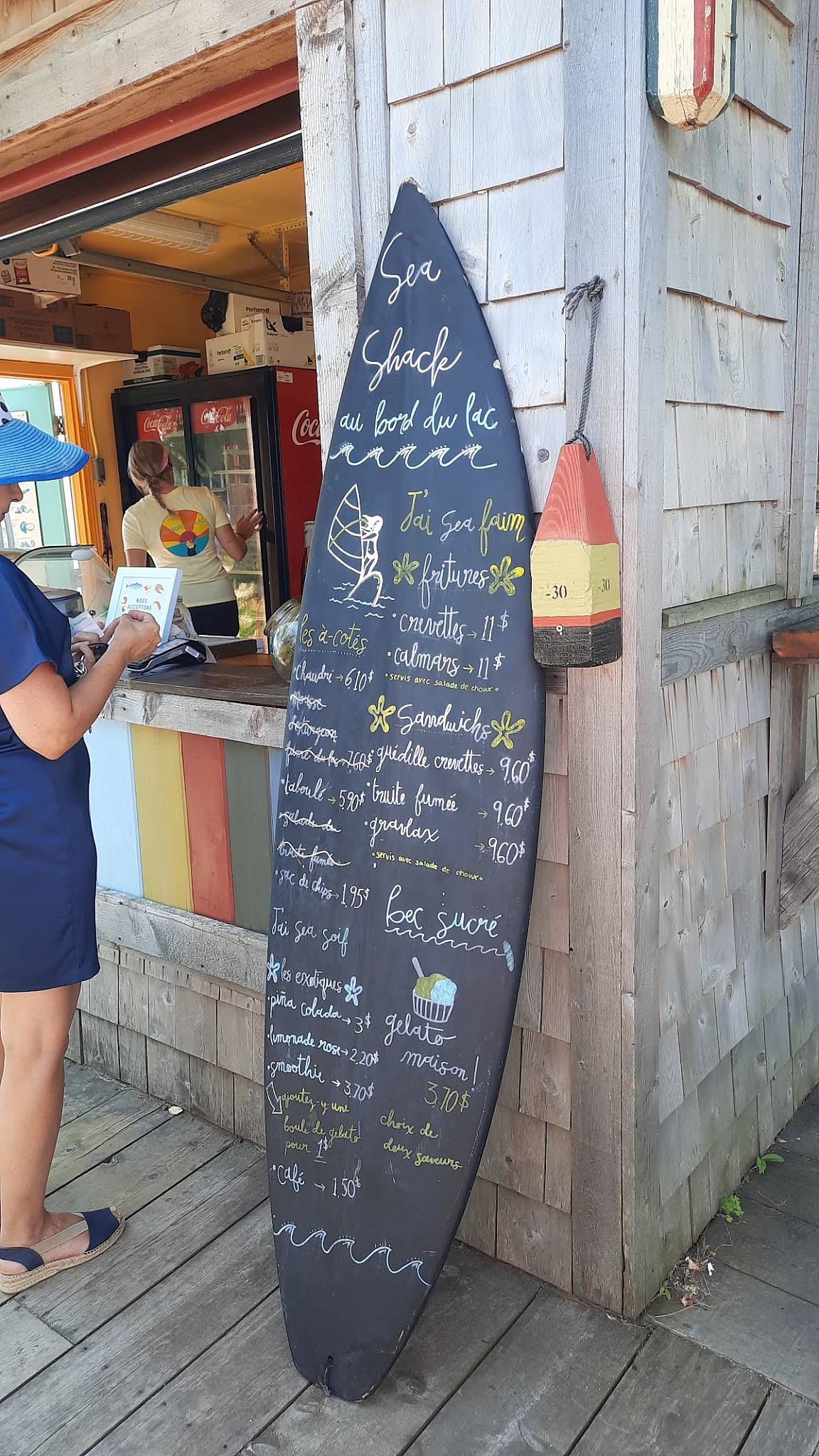 Menu au Sea Shack au bord du lac restaurant, Trois-Rivières