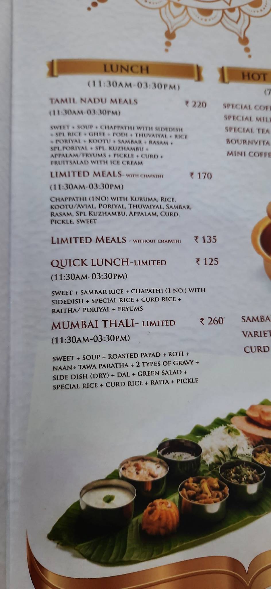 Menu at Geetham Veg Restaurant - Ashok Nagar, Chennai, 27