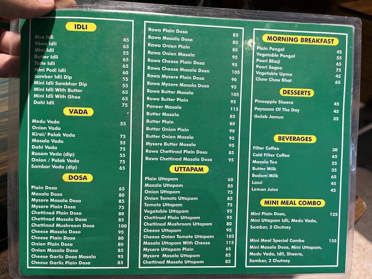 Menu at Shri Rameshwaram Cafe, Thane