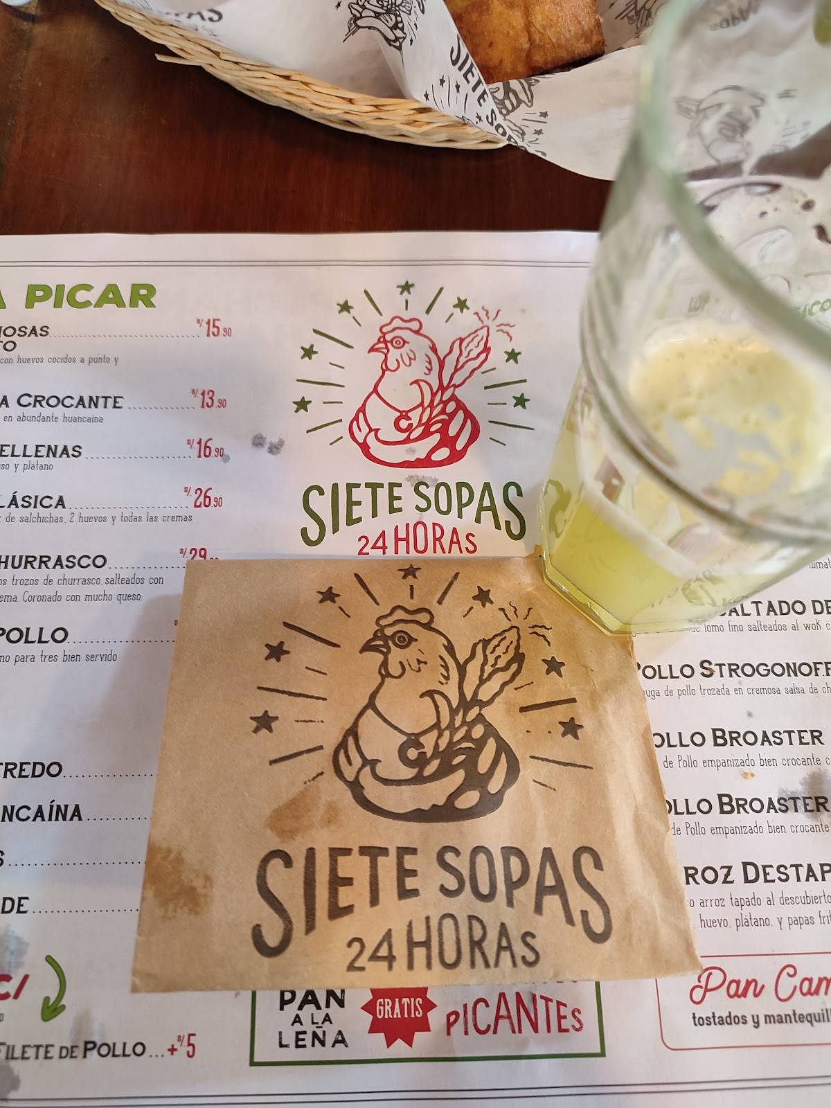 Carta del restaurante Siete Sopas Lince, Lince, Av. Arequipa 2394