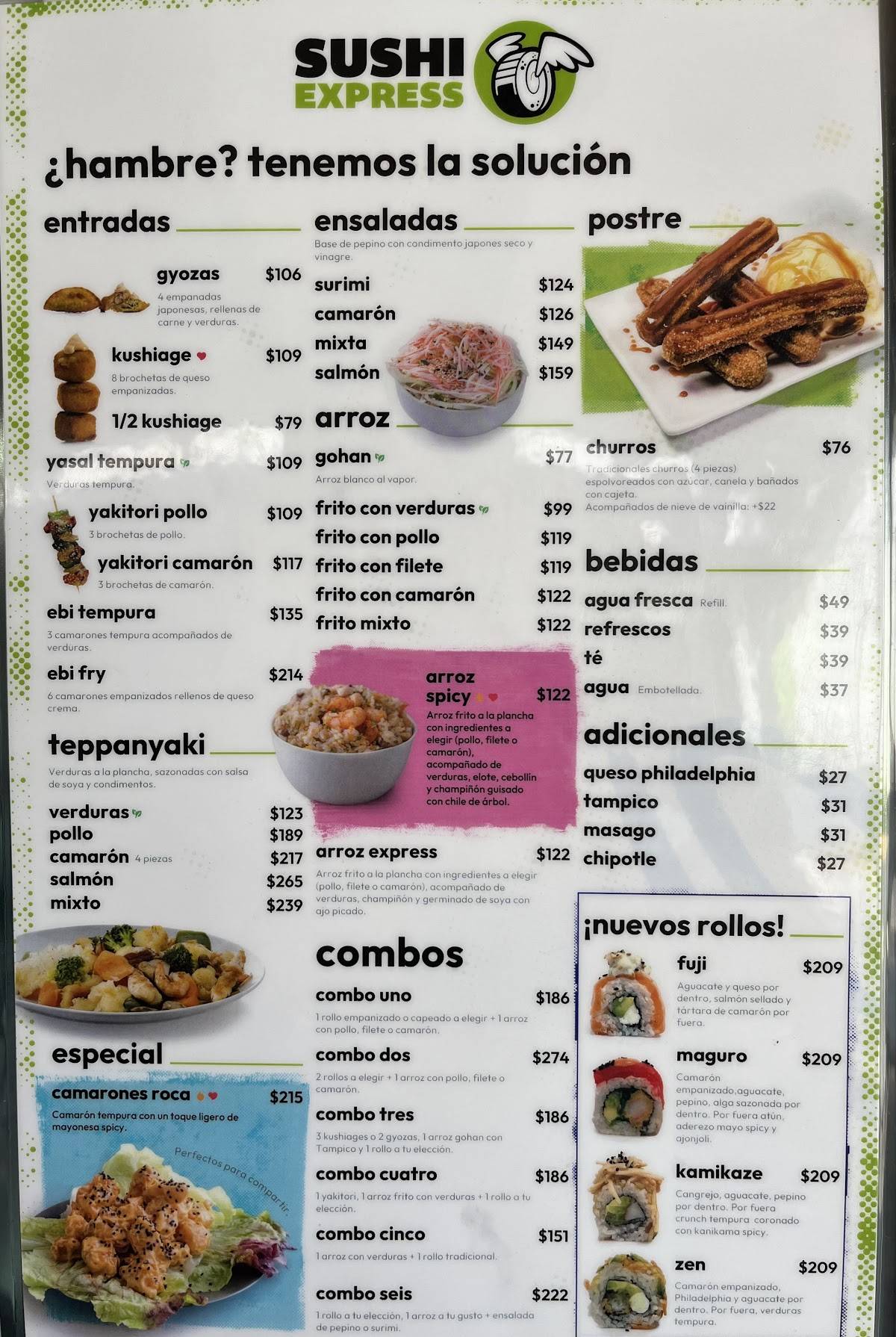 Carta del restaurante Sushi Express Cumbres Elite, Monterrey, AVE