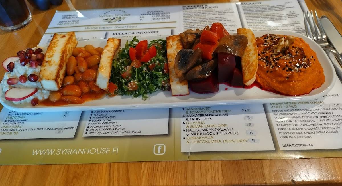 Menu at Syrian House Restaurant, Pori