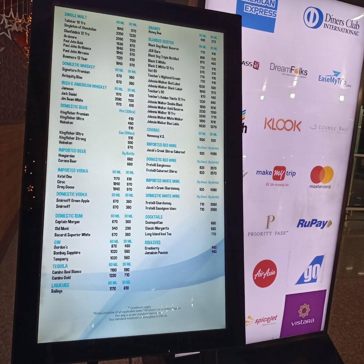 Menu at TFS Airport Lounge, North Dumdum