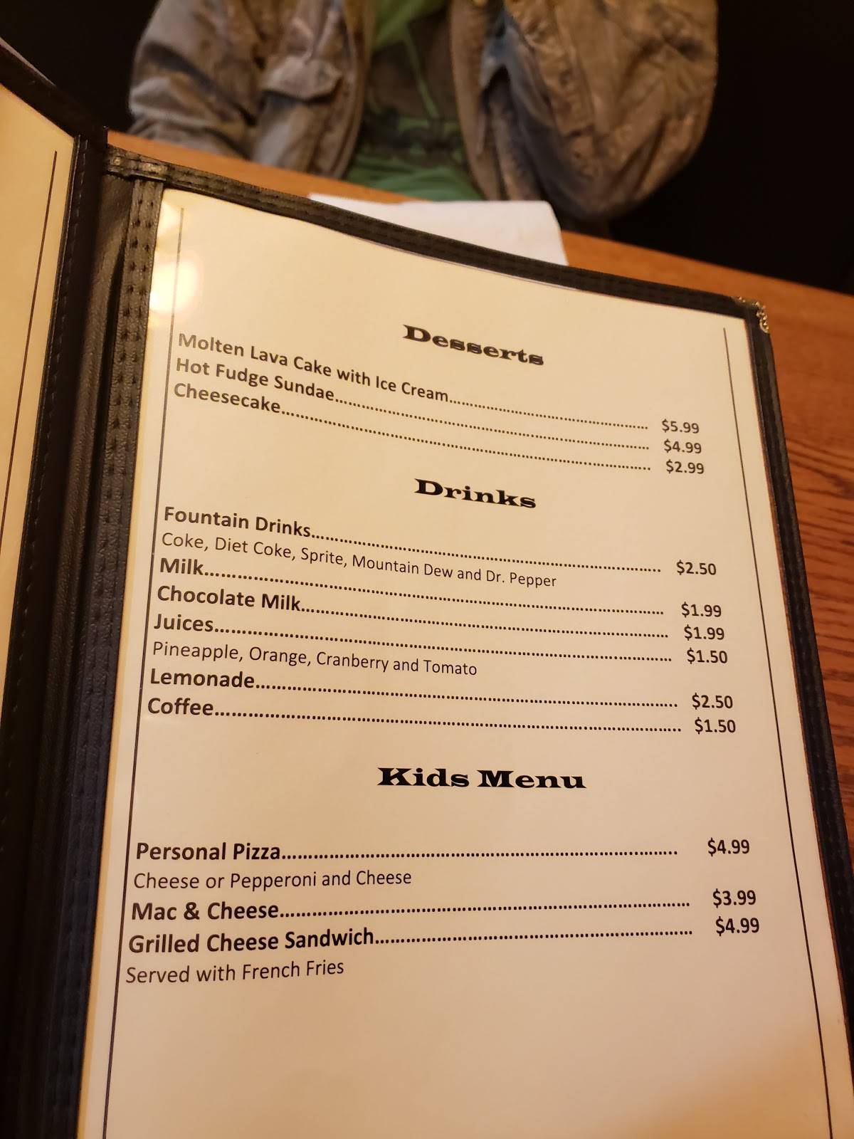 Menu at THE SILVER SPUR restaurant, Platteville