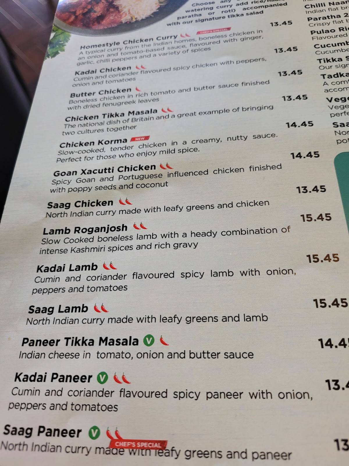 Carta del restaurante Tikka Nation, Ruislip, Ruislip