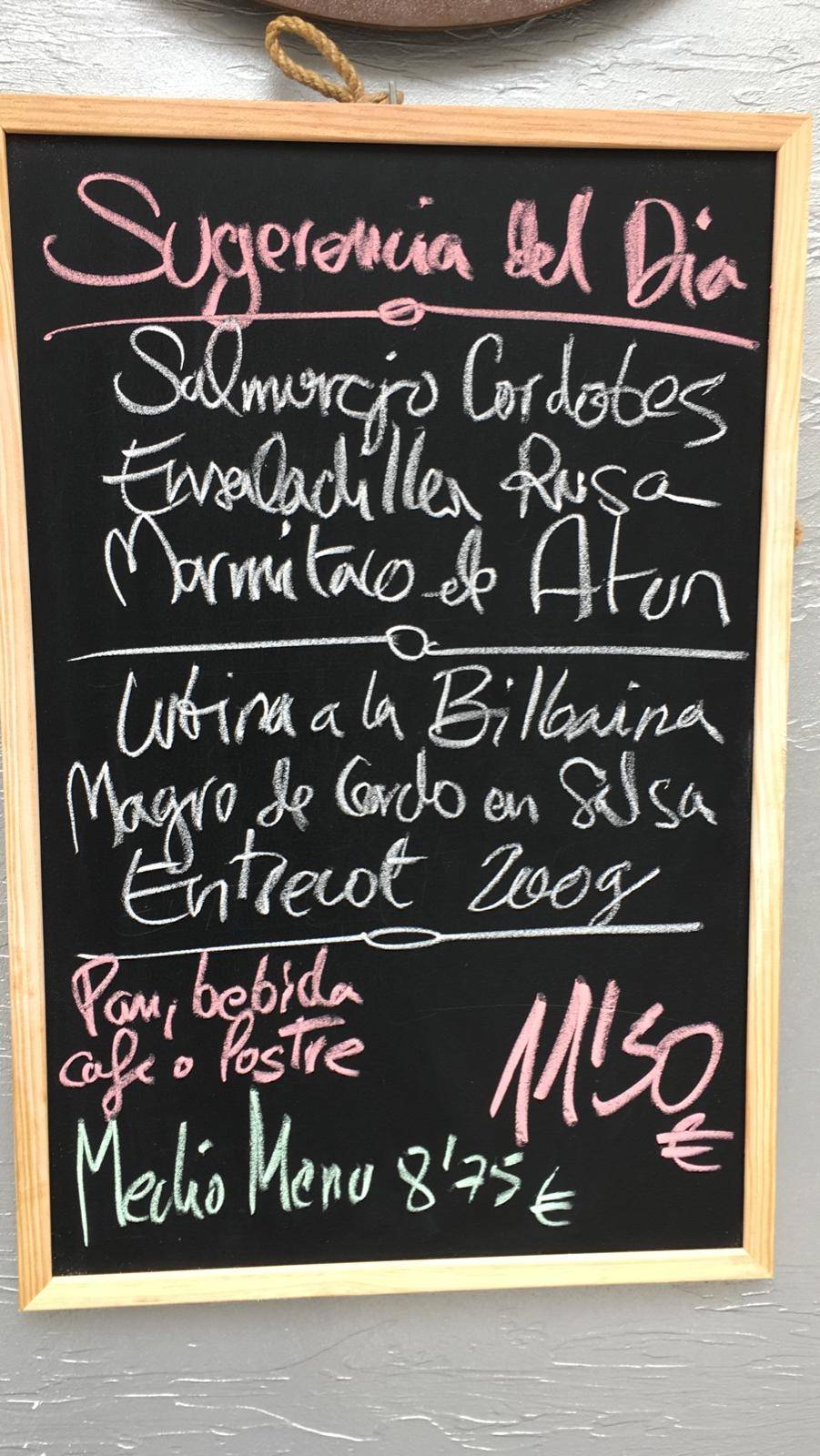 Carta de TOAST BAR-RESTAURANT, Madrid, C. Otero