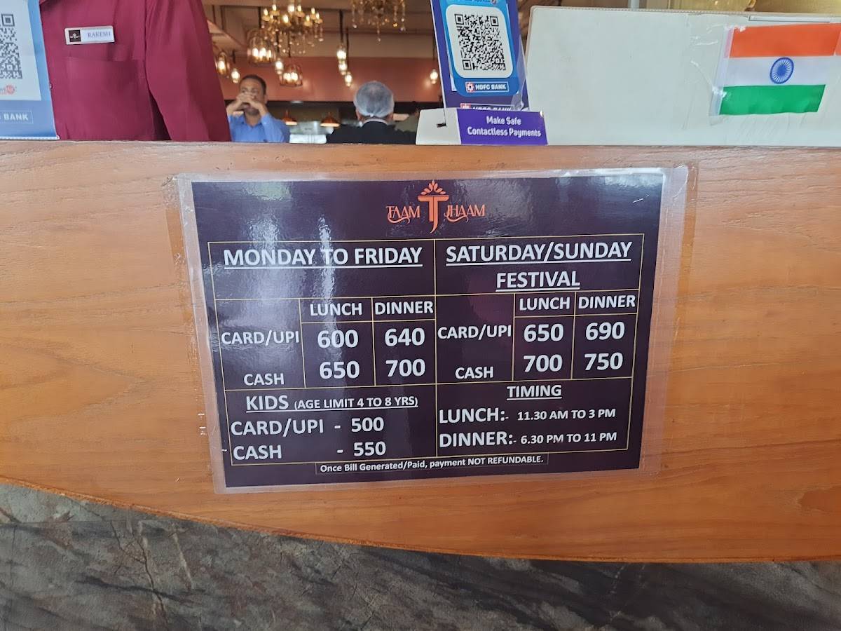 Menu at Taam Jhaam, Sindhu Bhavan Road, Ahmedabad, Ahmedabad