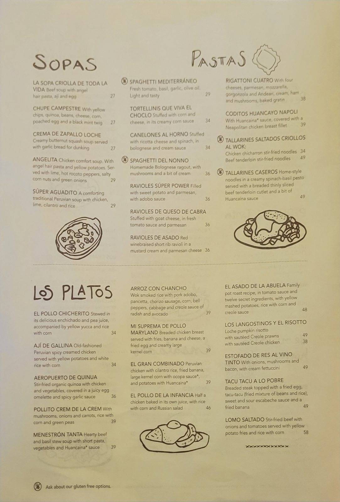 Carta del restaurante Tanta - Larcomar, Miraflores